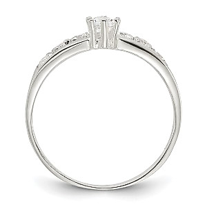 IceCarats 925 Sterling Silver Row Solitaire Cubic Zirconia CZ Promise Ring Engagement Wedding Band Bridal Jewelry Size 7