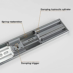 LONTAN 6 Pairs 22 Inch Soft Close Drawer Slides Dresser Drawer Slides - Heavy Duty Drawer Slides Metal Ball Bearing and Full Extension Cabinet Drawer Slides Kitchen 100 LB Capacity