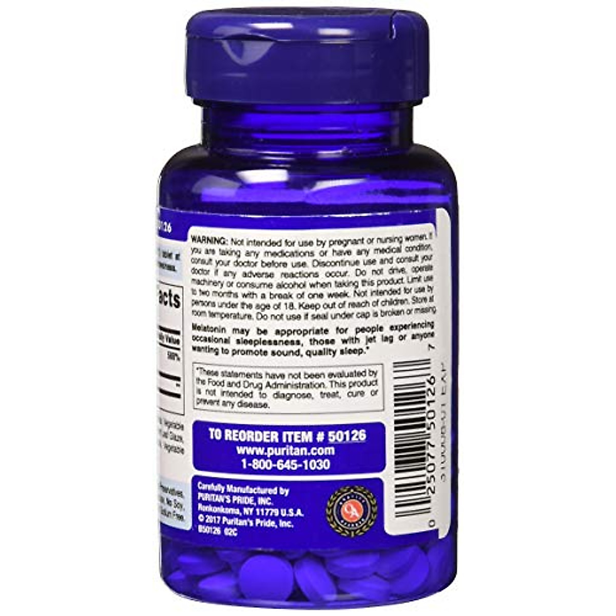 Puritans Pride Melatonin 5 mg Timed Release, 120 Count