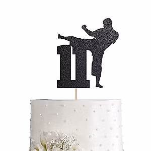Karate 11 Cake Topper, 11th Birthday Taekwondo Taekwondo Martial Arts Boy Girl Party Supply