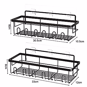 304 Stainless Steel Rustproof Shower Caddy Basket, Adhesive Shower Shelves, No Drilling Wall Mounted Adhesive Bathroom Storage Organizer, Shower Caddy Bathroom Shelf for Shampoo Conditioner Razor