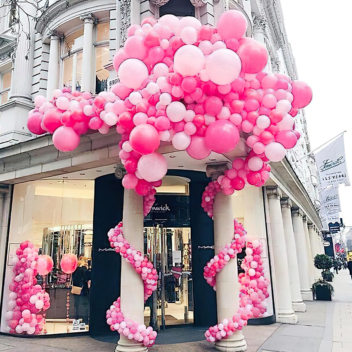 PartyWoo Magenta Pink Balloons, 100 pcs Hot Pink Balloons Different Sizes Pack of 36 Inch 18 Inch 12 Inch 10 Inch 5 Inch Persian Pink Balloons for Balloon Garland Arch as Party Decorations, Pink-Y11