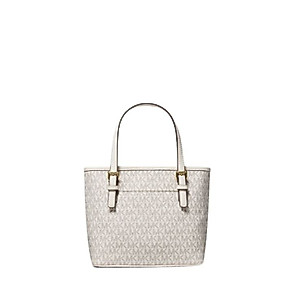 Michael Kors XS Carry All Jet Set Travel Womens Tote (Light Cream Multi)