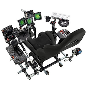 SimFab Modular Flight Simulator Cockpit For Combat Simulation. DCS Edition. Compatible With Thrustmaster Warthog, WinWing, VirPil, VKB And Alike Controls. Upgradable To General Aviation, Space Sim Or Sim Racing. (black seat)
