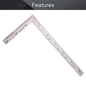 Jutagoss 150mmx300mm/(6"x12") Thickened High-end Square Stainless Steel Framing Square Right Angle Ruler Thicken Try Square Ruler Tools for Carpenter Engineer 1Pcs