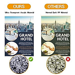 3 Pack Acrylic Sign Holder, L/T Shape Clear Acrylic Frames Wood Base, Table Menu Display Stand for Office, School, Restaurant (8.5 x 11)