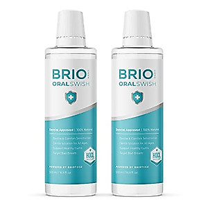 BrioCare Oral Swish, Natural & Vegan Oral Care, Gentle Hygiene Mouthwash Rinse, Fight Bad Breath, Plaque & Cause of Gum Disease, Support Tender Gums, Alcohol Free, Pure Hypochlorous HOCl by BRIOTECH