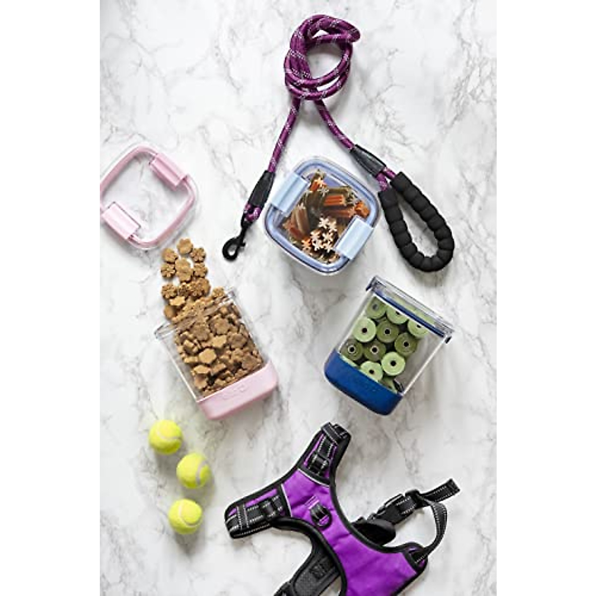 Ello Airtight Food Storage Plastic Canisters with Non-Slip Base Locking Lids and Labels for Kitchen and Pantry Organization Perfect for Sugar, Cerea, Pasta, Dry Food| Set of 3| 6.6 Cup | Cupcake