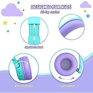 gorsun Kids Bluetooth Headphones with MIC, Children's Wireless Headphones with Microphone 85dB Volume Regulator Stereo Over-Ear Kids Headsets Earphones for Boys,Girls,Toddler,Youth