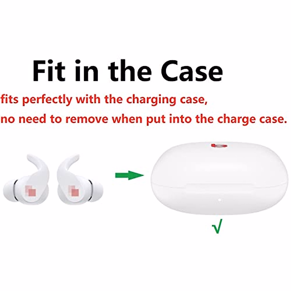 JNSA 12 PCS Replacement Ear Tip Eartip Compatible with Beats Studio Buds Earbud Headphones,Silicone Earbuds Tips S/M/L 3 Size 6 Pairs ,White (BFPSW6P)