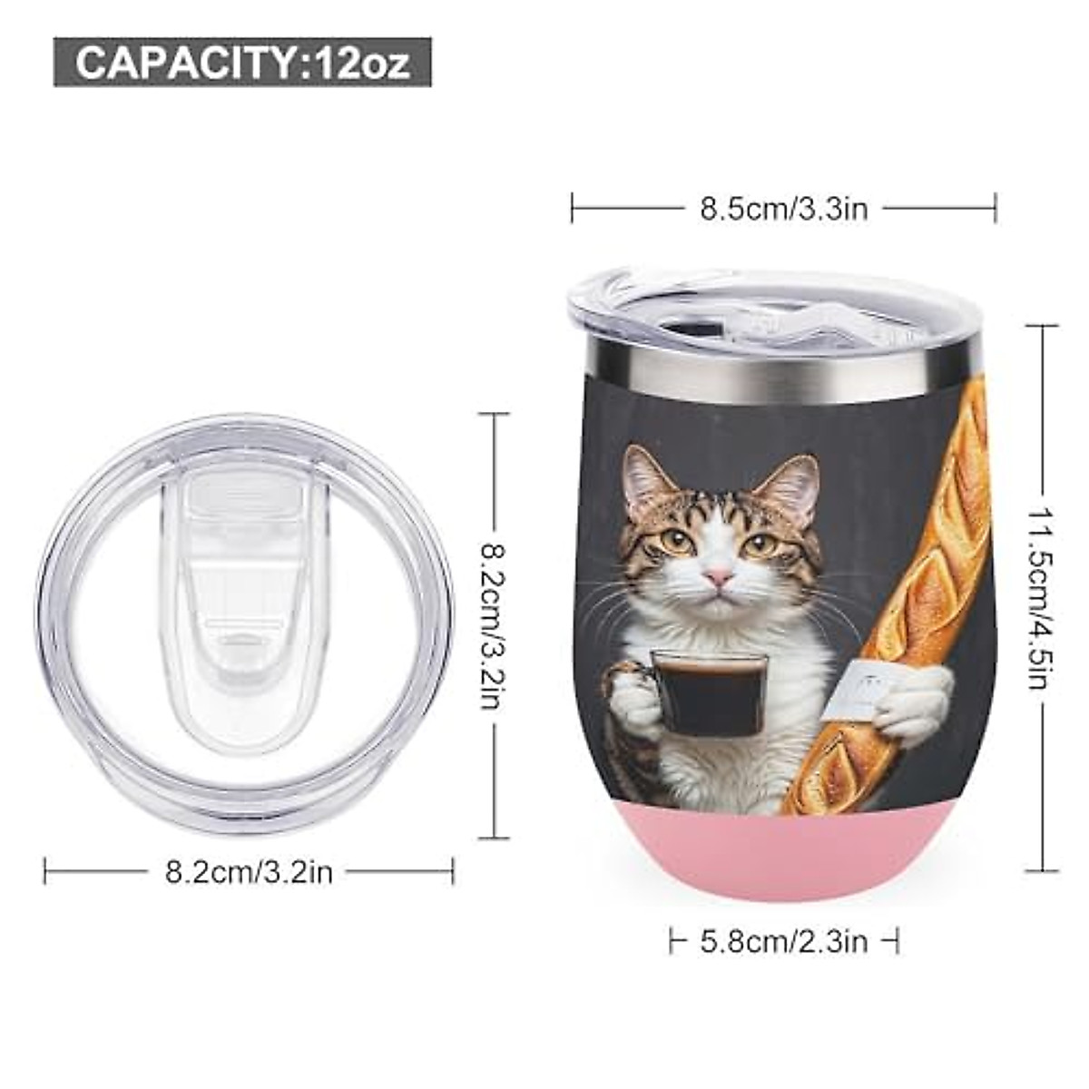 OPTKSNCU 304 Stainless Steel Insulated Cup with Lid, Cat Holding Something Print Durable, And Easy to Clean – Ideal for Home, Office, And Gift Giving