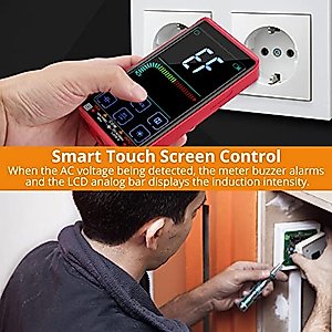 Proster Digital Multimeter TRMS Meter Voltage Current Capacitance Tester Temperature NCV (Touch Screen TRMS Meter)