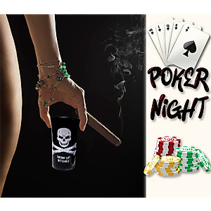 Jolly Roger Funny Pirate Shot Glasses Black with Skull and Crossbones (Drink Up Bs 2 Pack)