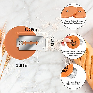 Bread Lame , Dough Scoring Tool Ufo bread lame cutter for scoring Homemade Dough Great Gift for Artisan Bread Makers Includes 5 Replaceable Razor Blades, Must Baking Tool for Bread Baking, DYUS-MBD1
