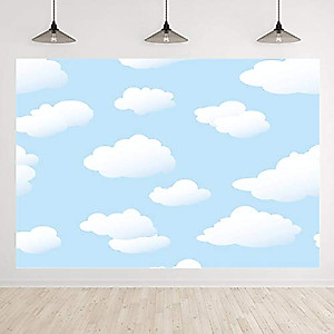 Blue Sky White Cloud Backdrop Birthday Party Backdrops Kids Photography Background Shooting Studio Props 6x4ft