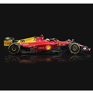 JODIYAAH Bburago 1/18 2022 F1-75 75th Anniversary F1-75#55 Carlos Sainz Alloy Luxury Vehicle Diecast Cars Model Toy Collection Gift (1/18 F1-75th No.#55)