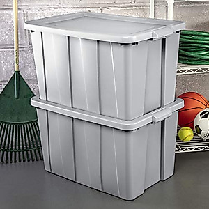 Sterilite 16796A04 Storage Tote, 30 gallon, Cement Lid and Base (Pack of 4)