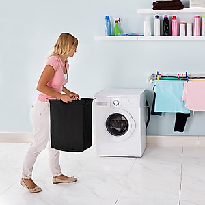 HollyHOME Rectangular Laundry Sorter with Folding Ironing Board, 3-Section Laundry Basket Sorter with Lockable Wheels for Laundry Bedroom Bathroom Living Room Black