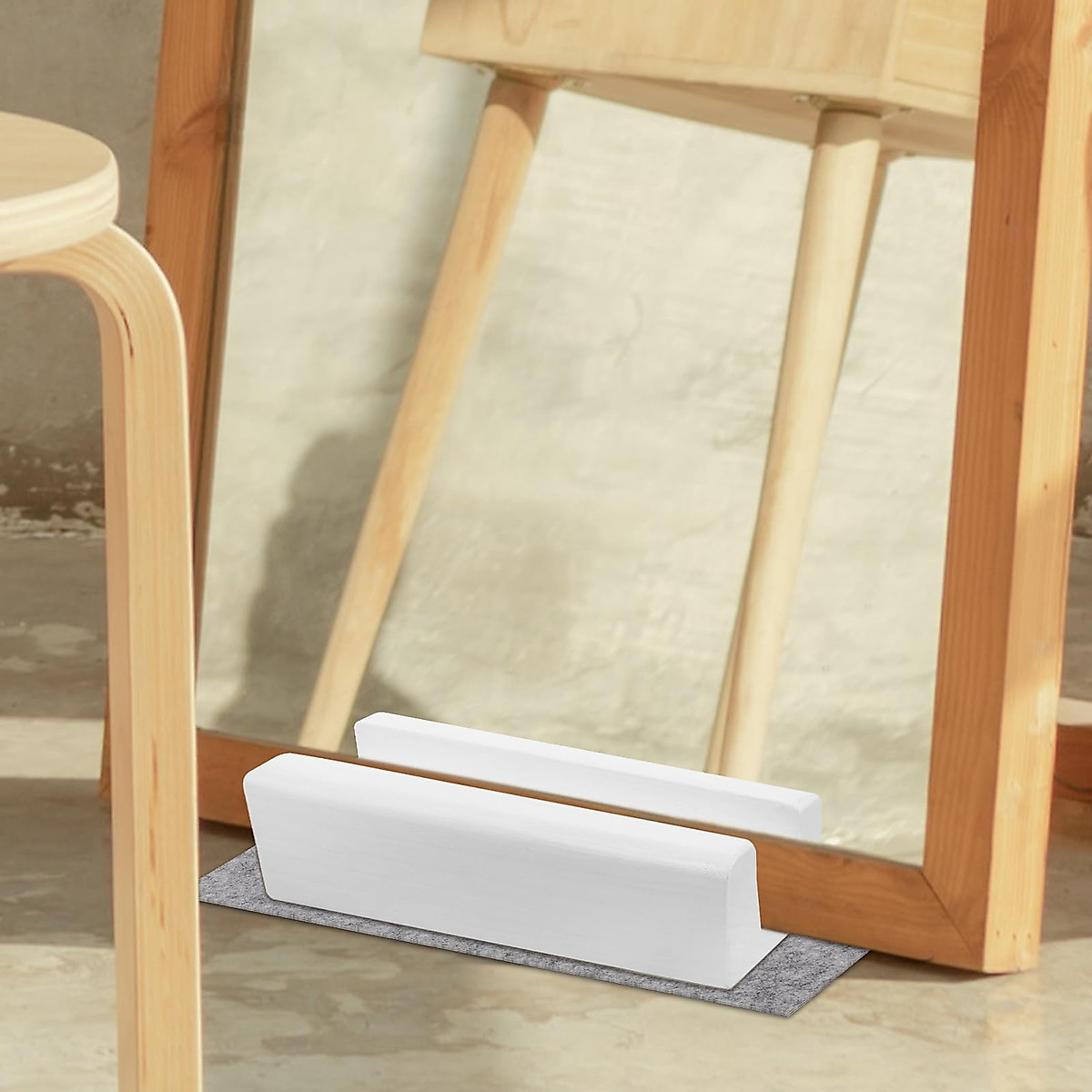 Angoily Full Length Mirror Stand Support Floor Mirror Holder Artwork Display Mount Base Bedroom Living Room Bathroom