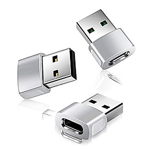 Basesailor USB to USB C Adapter 3 Pack,Zinc Alloy Type C Female to A Male Charger Block-Converter for iPhone 12 13 14 Pro Max,Airpods,iPad 8 10 Air 4 5 Mini 6,Samsung Galaxy Z Fold Flip S23 A53 Watch