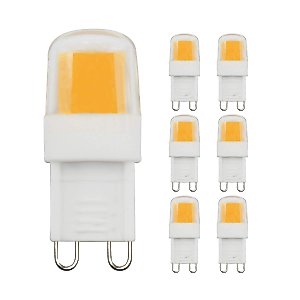 MJIUZHOU G9 LED Light Bulbs 25W 20W Halogen Equivalent Warm White 3000k 300Lm CRI 83 110v 120v 3W JCD/G9 Bi-Pin Base COB Bulb Mini Home Lighting (Pack of 6)