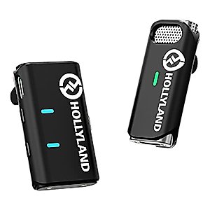 Hollyland Lark M1 Wireless Lavalier Microphone, Compact Lapel mic with Noise Canceling, 656FT Range, 8H Video Recording, Compatible with iPhone, Camera, Android - No Charging Case