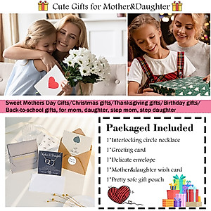 Tarsus Mother Daughter Necklace, Interlocking Infinity Circle Necklace, Mothers Day Jewelry Birthday Gifts for Women Mom Mama from Daughter