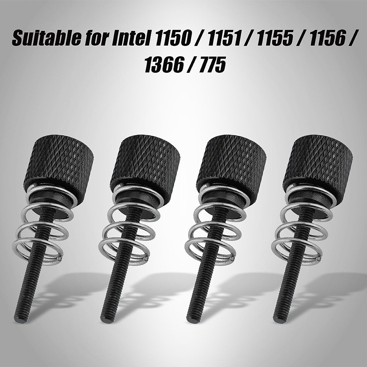 Rcher-R CPU Water Cooling Block Screw,4pcs Aluminum M3 Installation Screws for CPU Water Cooling Block for Intel 1150/1151 / 1155/1156 / 1366/775(Black)