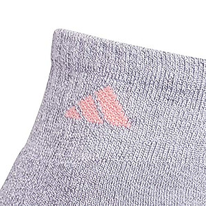 adidas Women's Athletic Cushioned 6-Pack Quarter, Grey/Bliss Pop/Clear Mint, M