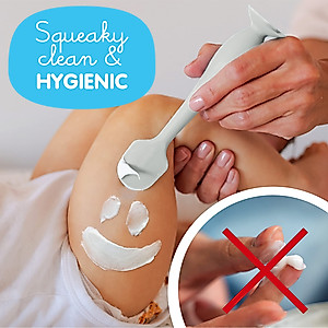 Bumco Baby Bum Brush - BPA-Free Diaper Cream Spatula with Suction Cup Base, Soft & Flexible Silicone, Wipe-Clean, Mom-Invented Diaper Bag Essentials (Gray)