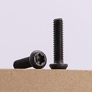 M10-1.5 x 40mm (10 pcs) Button Torx Head Machine Screws, Black Oxide Finish 10.9 Grade Alloy Steel, Full Thread Coarse Thread, Torx Drive Bit T50