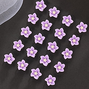 Paderison 20Pcs Flower Clips Purple Hair Accessories for Girls Rapunzel Hair Flowers floral hair pins Small Flower Hair Clips Braided Hair Clips Toddler Girl Hair Clips Flower Girl Wedding
