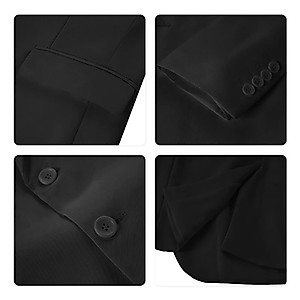 Black Blazer for Men Slim Fit Mens Sport Coat Two Button Solid Color Jacket Blazer Suit for Business Casual L