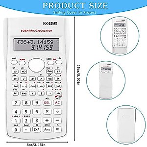 Scientific Calculators for Students, Scientific Calculator 240 Functions 2 Line 10+2 Digits, Scientific Calculators Desktop, Desk Math Calculator for School (White)
