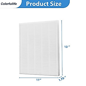 Colorfullife C545 True HEPA Replacement Filter S, Compatible with Winix C545 Air Purifier, Replace Part 1712-0096-00, 2 H13 Grade True HEPA + 8 Activated Carbon Filters