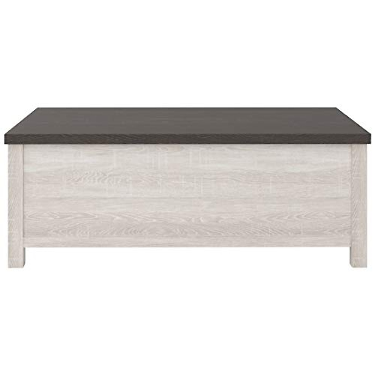 Signature Design by Ashley Dorrinson Farmhouse Lift Top Coffee Table with Storage, Antique White & Brown