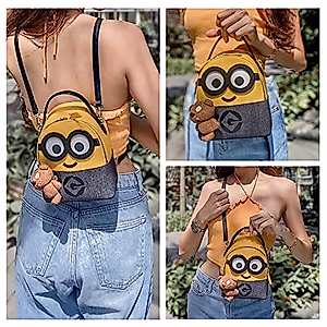 FION x Minions Mini Backpack Cute Leather Backpack Purse Small Handbag Shoulder Bag with Convertible Straps (Bear Minion)