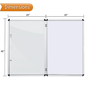 VIZ-PRO Tamperproof Lockable Magnetic Dry Erase Board Class 1 Aluminium Framed 48x24 Inches