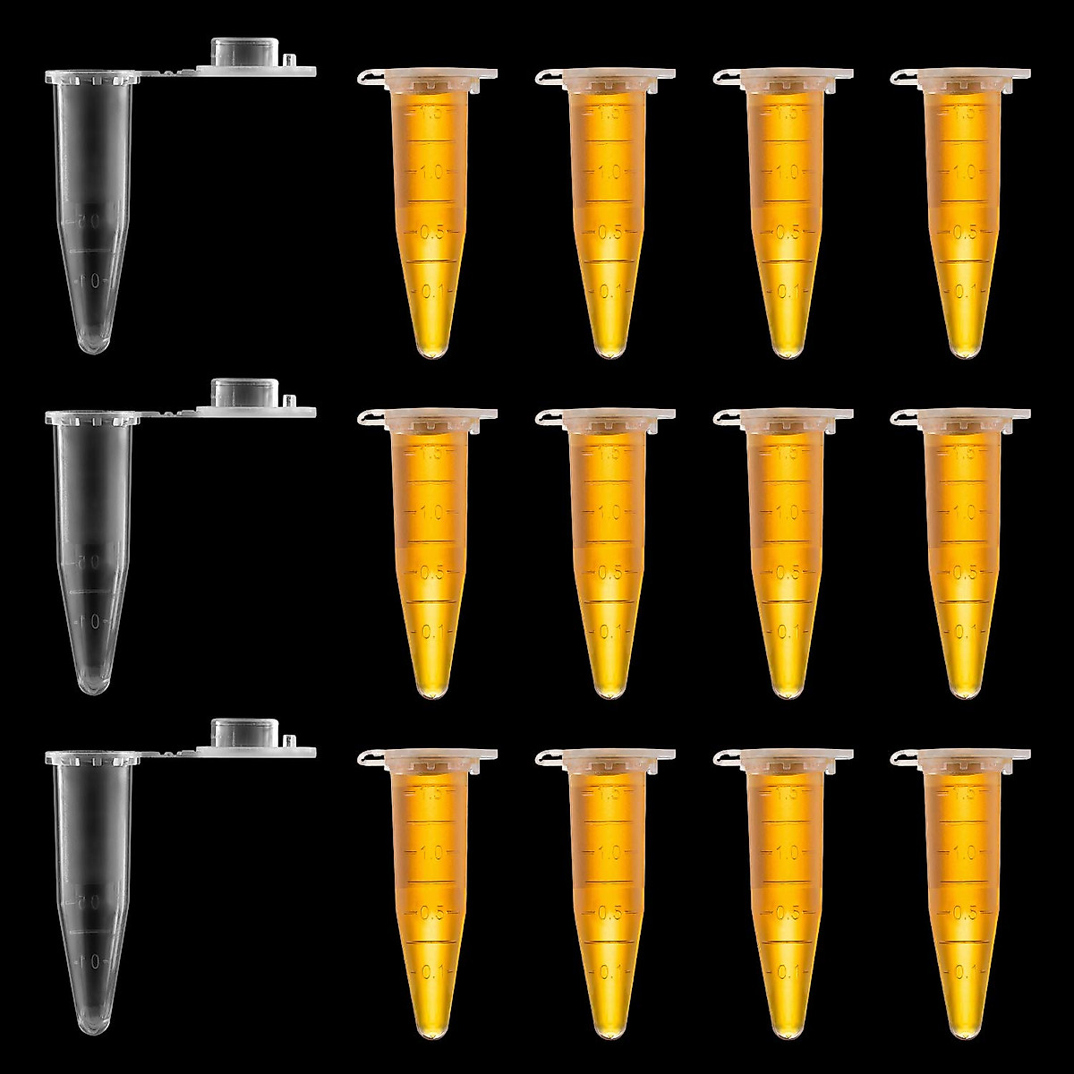 Ackers Science 500Pcs 1.5ml Polypropylene Graduated Microcentrifuge Tubes with Snap Cap,Natural