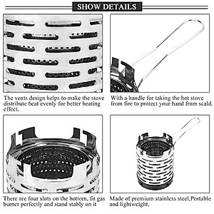 Outdoor Camping Mini Heater, Stainless Steel Portable Camping Stove Gas Stove Suitable for Outdoor Traveling Camping BBQ Backpacking Hiking
