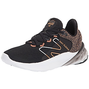 New Balance Kid's Fresh Foam Roav V2 Lace-up Sneaker, Black/White/Copper Metallic, 3 Little Kid