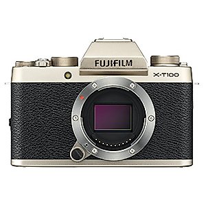 Fujifilm X-T100 Mirrorless Digital Camera, Champagne Gold (Body Only)