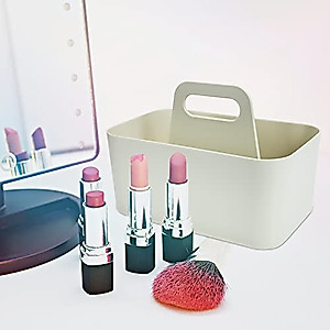 Cabilock Desktop Stand Shower Basket with Handle Shelf Storage Bins Protable for Bathroom Kitchen Cosmetics College Dorm Room Desktop Organizer