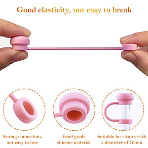 GLAMFIELDS 6Pcs Straw Topper Cap for Stanley Tumbler 40-20 oz, 0.4in 10mm Soft Silicone Straw Covers for Stanley Cup Accessories, Dust-proof Reusable Drinking Straw Tips Lids