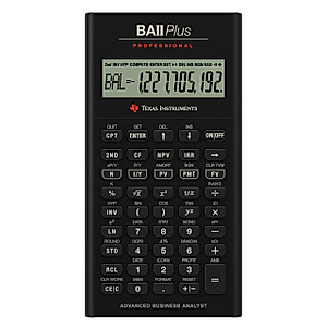 Texas Instruments BA II Plus Professional Financial Calculator Silver 9.8 Inch