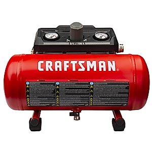Craftsman Air Compressor, 1.5 Gallon 3/4 HP Max 135 PSI Pressure, 1.5 CFM@90psi and 2.2 CFM@40psi, Stainless Steel Portable Oil Free Maintenance Free Compressor, CMXECXA0200141A