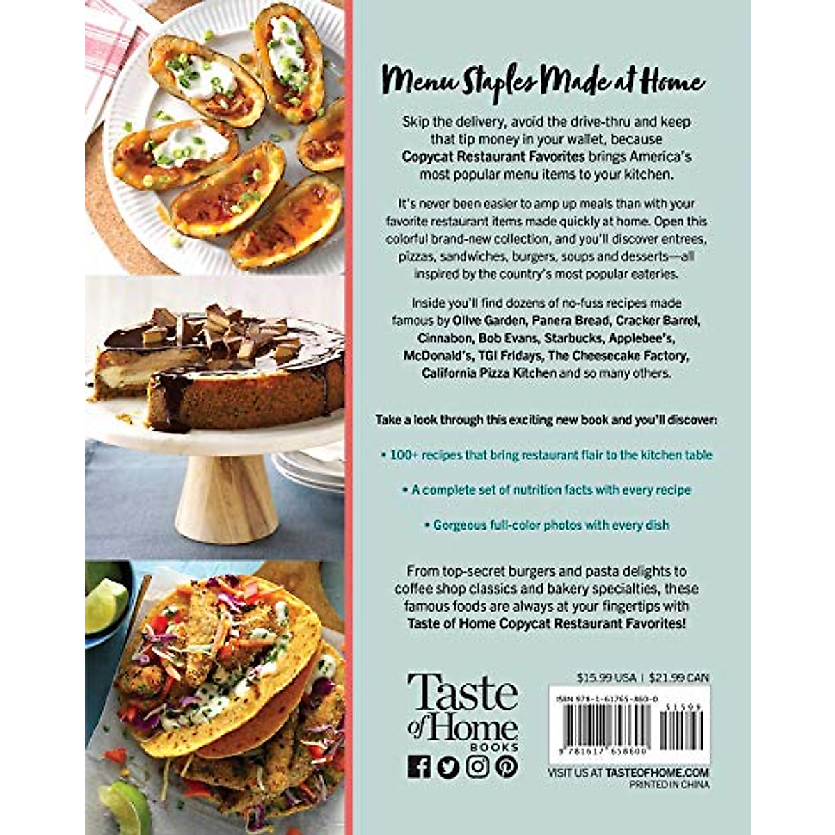 Taste of Home Copycat Restaurant Favorites: Restaurant Faves Made Easy at Home (Taste of Home Copycat Favorites)
