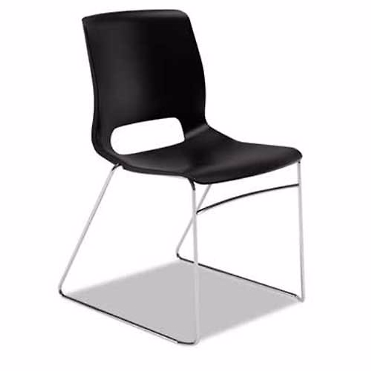 HON MS101ON Motivate Seating High-Density Stacking Chair, Onyx/Chrome, 4/Carton