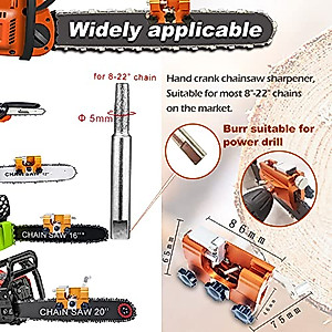【Latest】Chainsaw Sharpener, Hand-Crank Chain Saw Sharpener Tool with 4 Pcs Carbide, Portable Chainsaw Chain Sharpening Jig Kit with Carrying Bag & Cleaning Wire Brush, for Lumberjack & Garden Worker