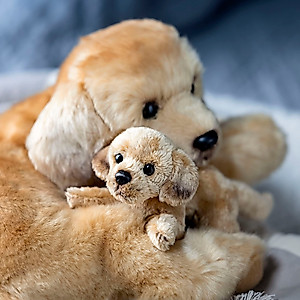 DEMDACO Yellow Lab and Pup Soft Golden 12 inch Plush Fabric Stuffed Figure Toy